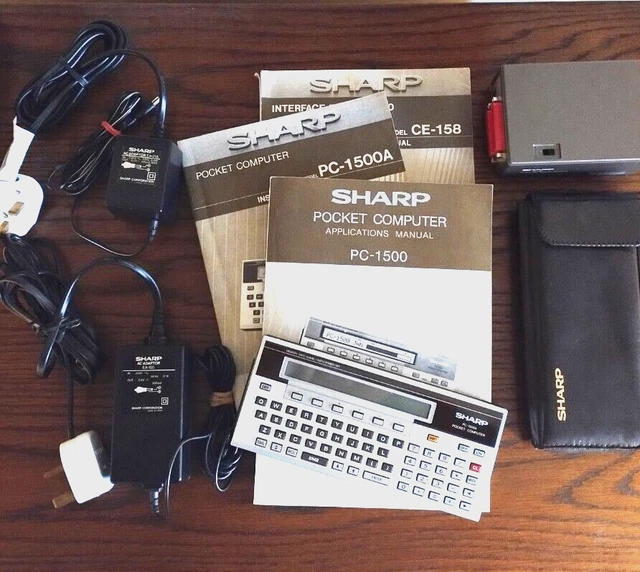 SHARP PC-1500A POCKET Computer, with CE-158 interface, 4 manuals and 2 PSUs £225.00 - PicClick UK