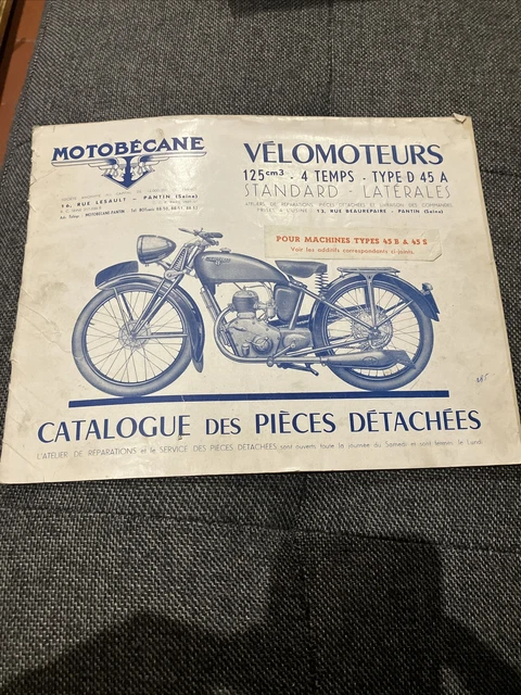 ANCIEN CATALOGUE VÉLOMOTEUR Pièces Détachées Moto Motobecane 125cm3 1953 EUR 15,00 - PicClick FR