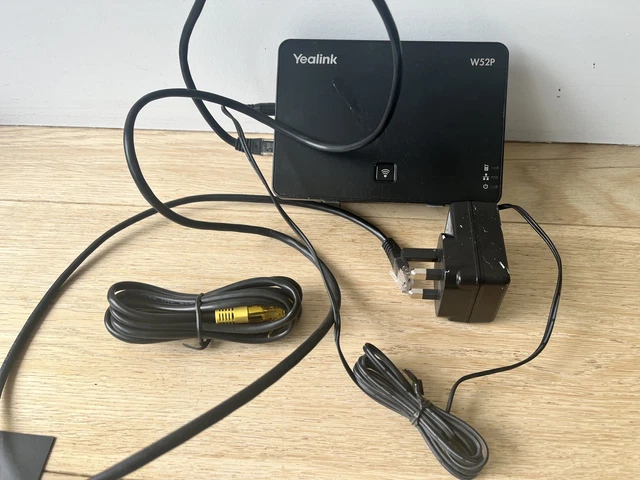 YEALINK W52P IP CORDLESS PHONE, CHARGER and BASE STATION SIP-W52P DECT ...