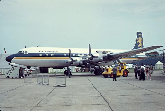 CALEDONIAN AW, DOUGLAS Dc-7C, G-ASIV, at Biggin Hill, in 1965, aircraft ...