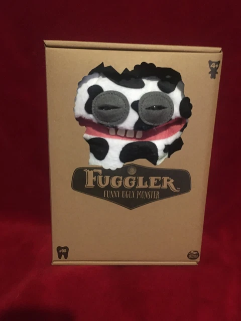 FUGGLER FUNNY UGLY monster cow print grin 9" plush soft toy new in £12. ...