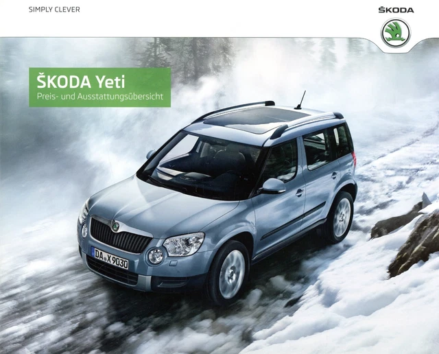 SKODA YETI PREISLISTE 2011 9/11 D price list prijslijst liste de prix ...