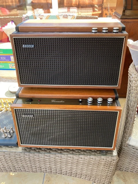 VINTAGE HACKER GRENADIER record player with matching amplifier - FULLY ...
