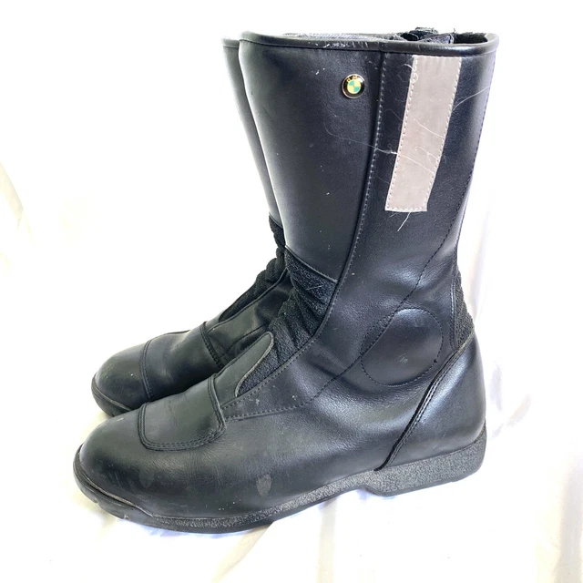 BMW MOTORCYCLE RIDING Gore-Tex Black Leather Echt Leder Biker Mens Boots US 10.5 £118.02 ...