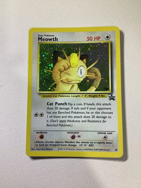 POKÉMON TCG MEOWTH Black Star GB Promo 10 Holo Card Wizards of the ...