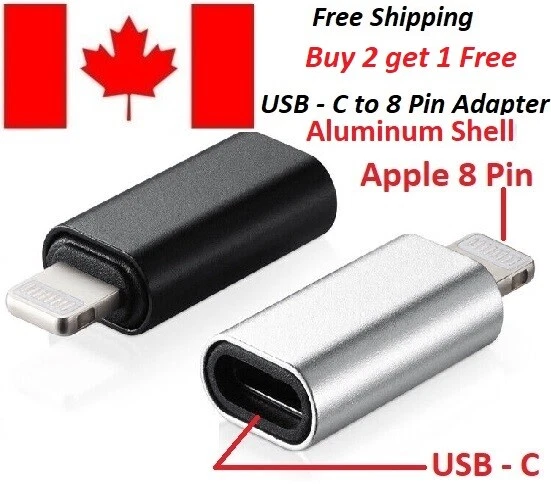 TYPE C FEMALE to 8 Pin Male Charger Adapter For Apple IPhone Ipad $4.75 - PicClick CA