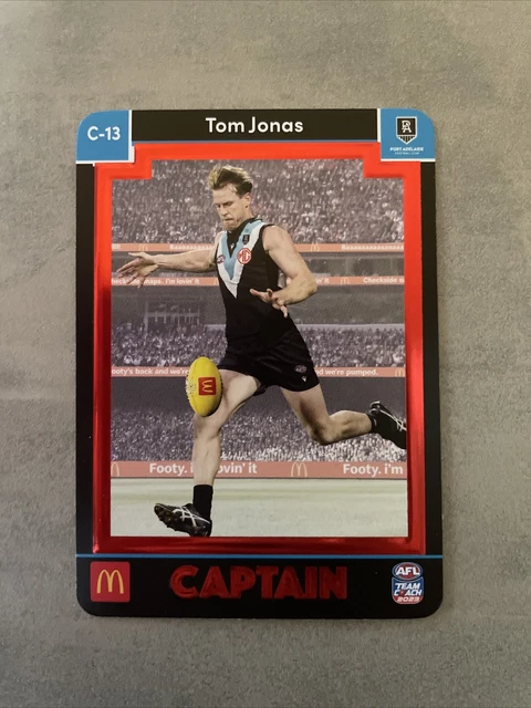 AFL TEAMCOACH 2023 Macca’s Captain Card Tom Jonas Port Adelaide Red ...