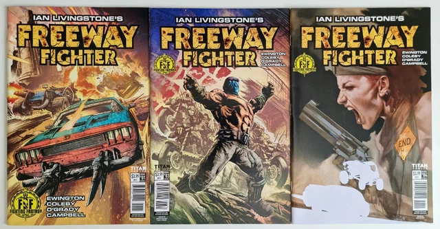 COMIC BOOK - FREEWAY FIGHTER Ian Livingstone Fighting Fantasy #1 #3 #4 ...