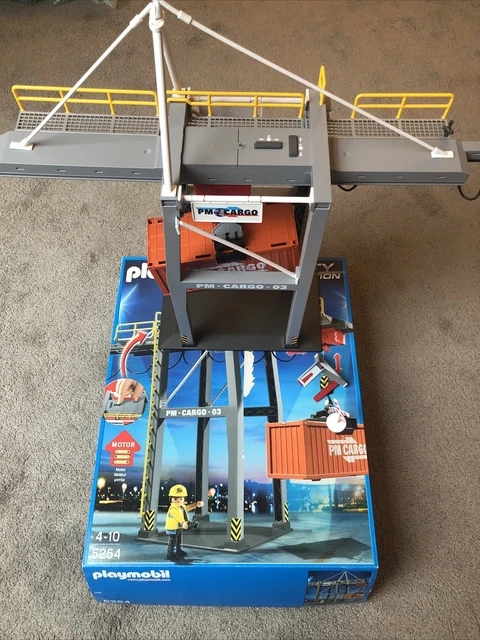 PLAYMOBIL KRAN 5254 City Action Verladekran mit Motor und Container in ...