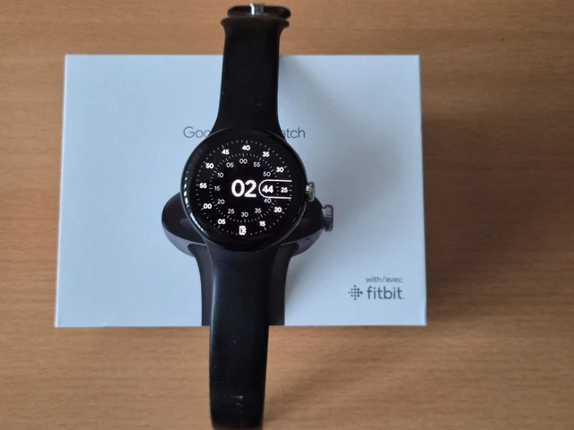 GOOGLE PIXEL WATCH 41mm Polished Silver Edelstahlgehäuse mit Charcoal ...