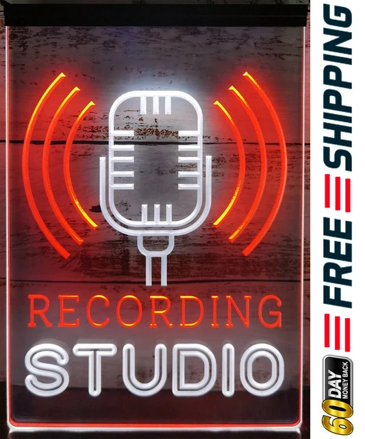 RECORDING STUDIO ON Air Microphone LED Neon Light Sign Room Wall Art ...