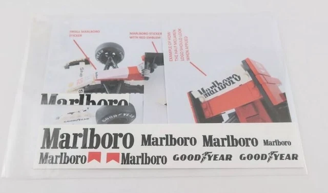 LEGO ICONS SENNA F1 McLaren Mp4/4 Replacement Sponsorship Stickers ...
