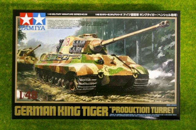 TAMIYA GERMAN KING TIGER "PRODUCTION TURRET" VERSION 1/48 Scale kit ...