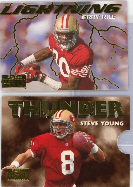 1996 SKYBOX PREMIUM Thunder and Lightning #5 Jerry Rice/Steve Young ...