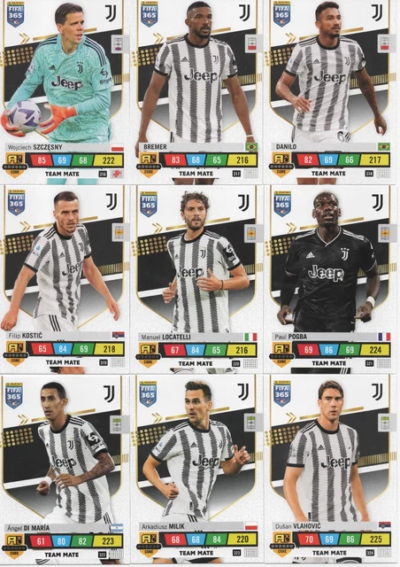 PANINI FIFA 365 2023 all 9x Team Mates cards Juventus Turin Vlahovic ...
