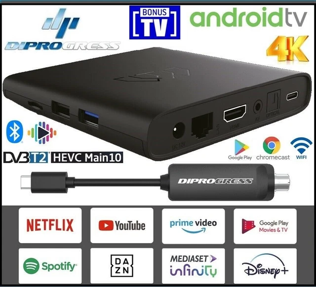DECODER DIGITALE TERRESTRE HD DVB-T2 HEVC H265 10BIT Smart TV Box Android 10 4k EUR 94,50 ...
