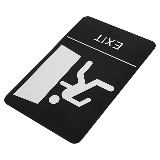 BRAILLE EXIT SIGN: Emergency Exit Sign With Braille 3d Raised Acrylic ...