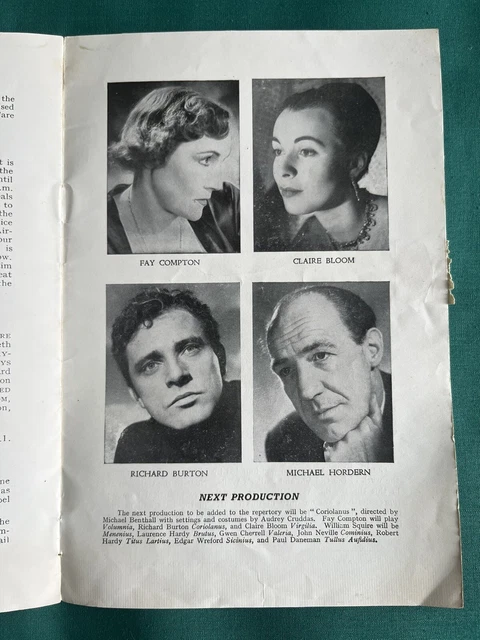 17 VINTAGE THEATRE programmes 1950s/1960s incl Richard Burton & Alec ...