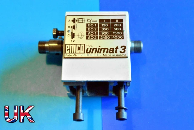EMCO UNIMAT 3 Lathe Headstock, Head Stock Includes Mounting & Motor ...