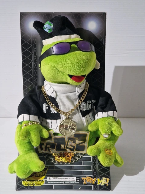GEMMY HIP-HOP FROGZ Singing Frog In Da Club RAPPIT RIBBIT RAP Rare ...