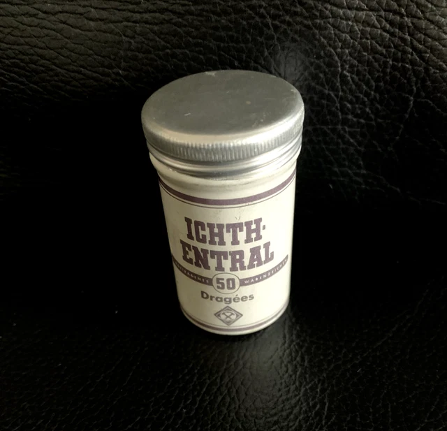 ICHTH-ENTRAL KLEINE ALTE Blechdose für 50 Dragees, Tablettendose ...