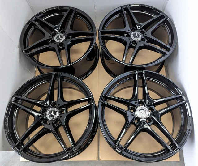 4X GENUINE BLACK MERCEDES AMG C63 C E CLASS VITO VIANO 19" ALLOY WHEELS ...