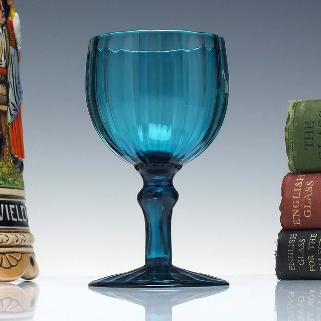 RARE 18TH CENTURY Turquoise Blue Rib Moulded Wine Glass c1790 £450.00 ...
