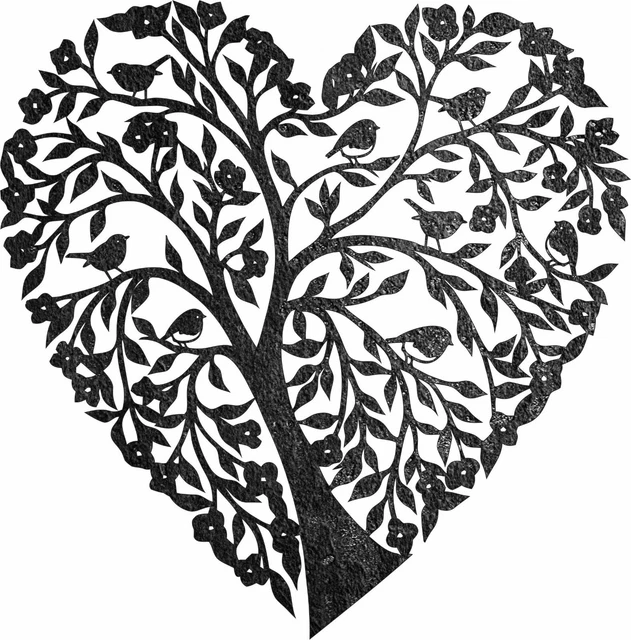 HEART TREE - DXF files for CNC Plasma Laser cut Waterjet SVG CDR files ...