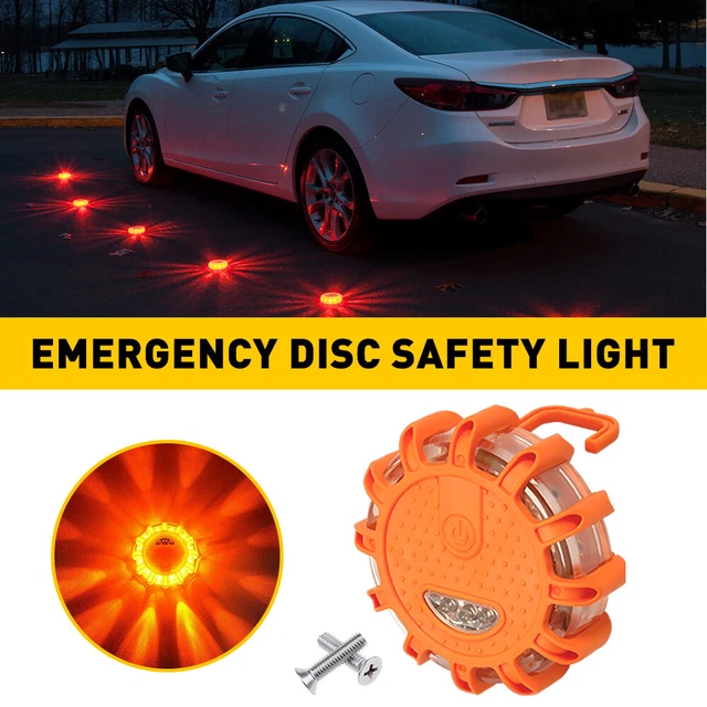 LED SAFETY EMERGENCY Flare Warning Disc Flashing Roadside Light Strobe ...