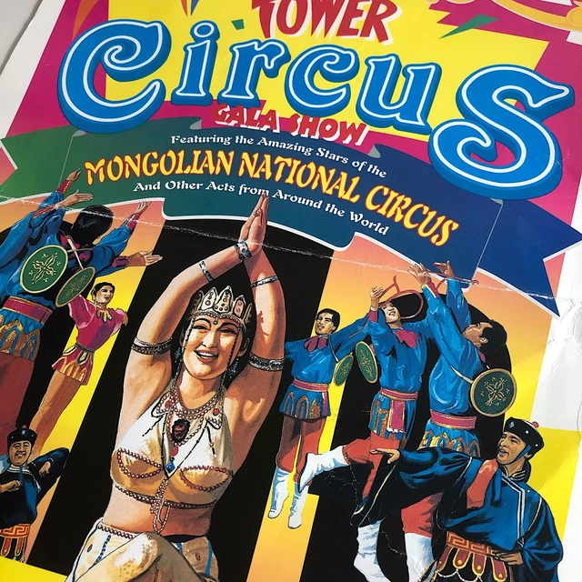 VINTAGE CIRCUS POSTER The Tower Circus Gala Show Mongolian National ...