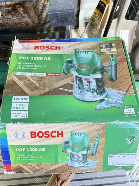 BOSCH POF 1200 AE Electric Router 1200W 8mm 230v Black/Green. GREAT ...
