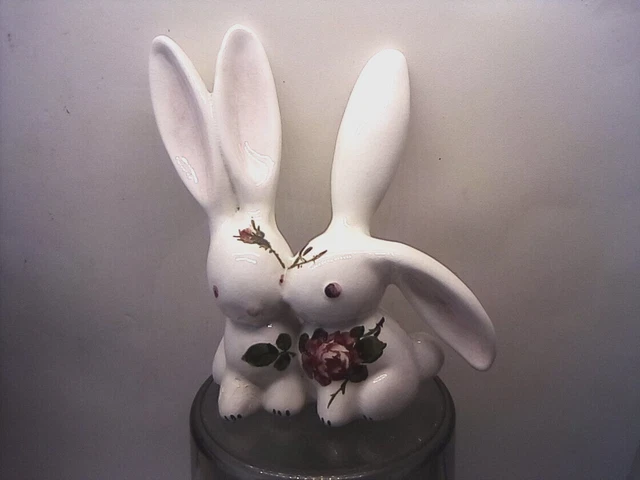 PLICHTA POTTERY kissing Bunnies - Wemyss cabbage Rose design 14 cm £29. ...