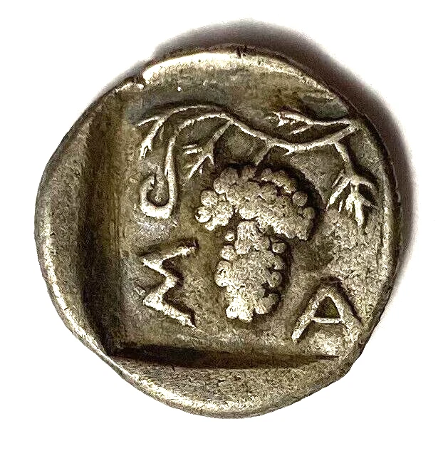 VERY RARE ANCIENT Greek Silver Obol. Kings Of Thrace. Saratogos 410Bce ...