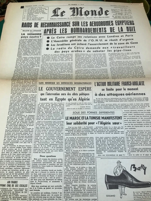 FAC-SIMILE JOURNAL LE Monde/Raid Egypte/Algerie/Maroc Tunisie/Sinai/2 ...