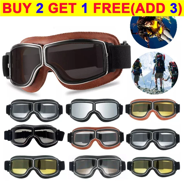 VINTAGE PILOT-MOTORCYCLE RACING Goggles Aviator-Retro ATV UTV Dirt Bike ...