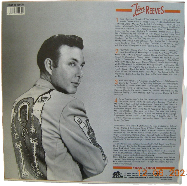 JIM REEVES 1955-1959 "Gentleman Jim" COFFRET BEAR FAMILY 4 CDs BOX SET ...
