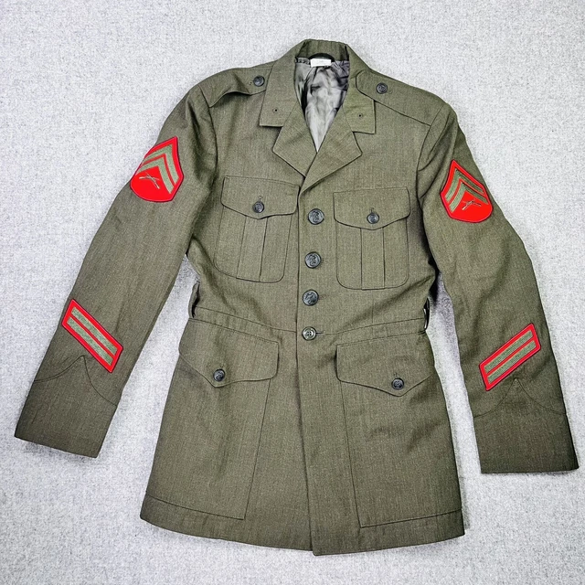 US MARINE CORPS USMC Men's Enlisted Green Alpha Uniform Coat Corporal ...