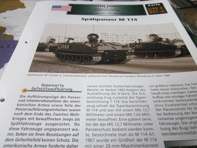 ARCHIV MILITÄRFAHRZEUGE LEICHTE Panzer 37.1 Spähpanzer M 114 USA EUR 5 ...