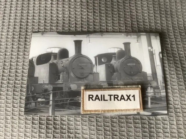 RAILWAY STEAM PHOTOGRAPH - 68410 & 68233 Inside West Hartlepool Shed ...