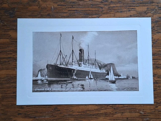 CUNARD LINE CARPATHIA at Palermo original postcard c1910 Titanic rescue ...