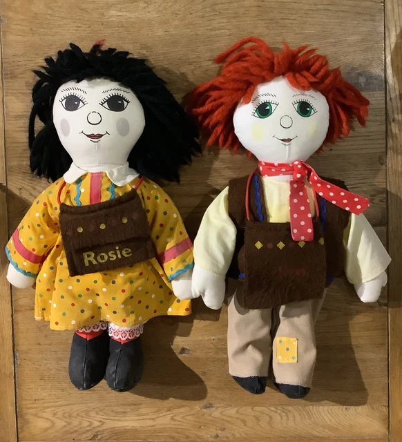 ROSIE & JIM Rag dolls 1990s Vintage Ragdoll Productions With Original ...