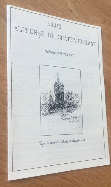 RARE PLAQUETTE CLUB Alphonse De Châteaubriand Coston Rosenberg Be 1987 ...