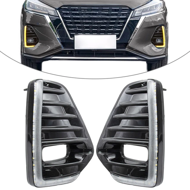 2× LED DRL Daytime Running Light w/ Turn Signal Lamps For NISSAN KICKS ...