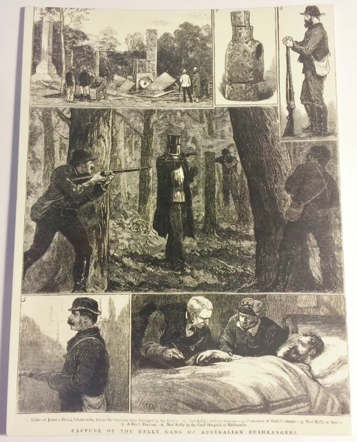 NED KELLY OLD "Capture Of The Kelly Gang" Post Card. Australian ...