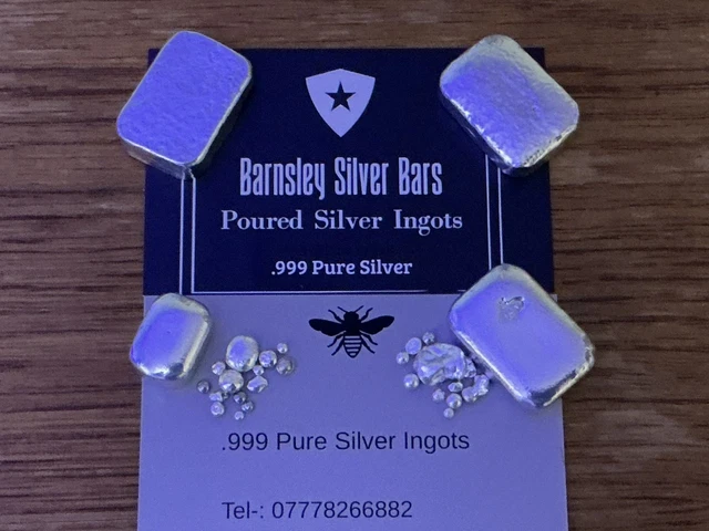 POURED .999 SILVER Ingot 46.42gram ( 1.63oz ) £1.17 - PicClick UK
