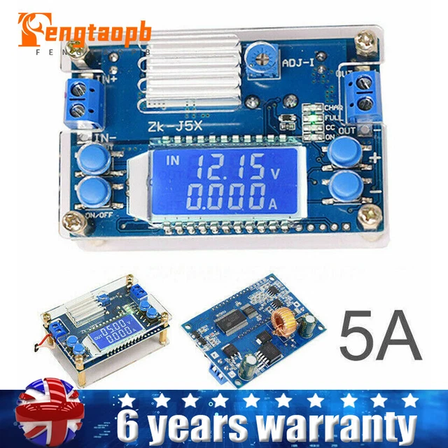 5A DC-DC BUCK Boost Converter Step-Up/Down CC CV LCD Power Supply ...
