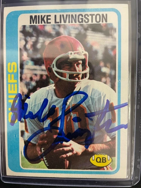MIKE LIVINGSTON 1978 Topps Football #183 On-Card Auto - Kansas City ...