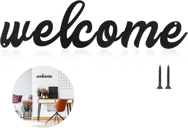 METAL WELCOME SIGN Welcome Letter Sculpture Wall Decor House Warming In ...