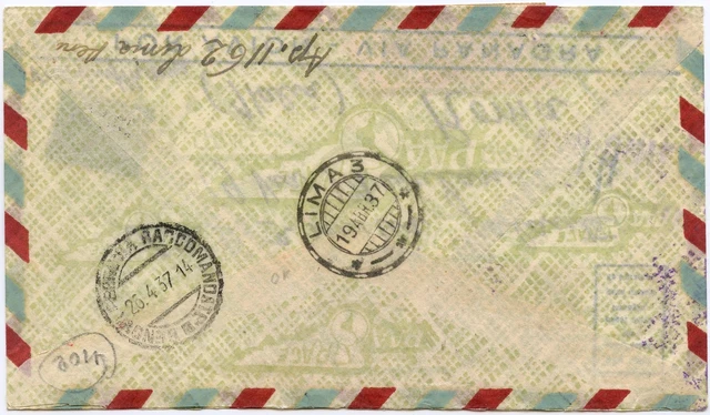 KATAPULT 1938 PERU Lima Rom Italien Reko-Brief H 638 Catapult / 1573 ...