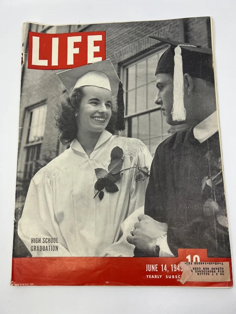 VINTAGE LIFE MAGAZINE WWII ERA High School Graduation JUNE 14, 1943 £10 ...